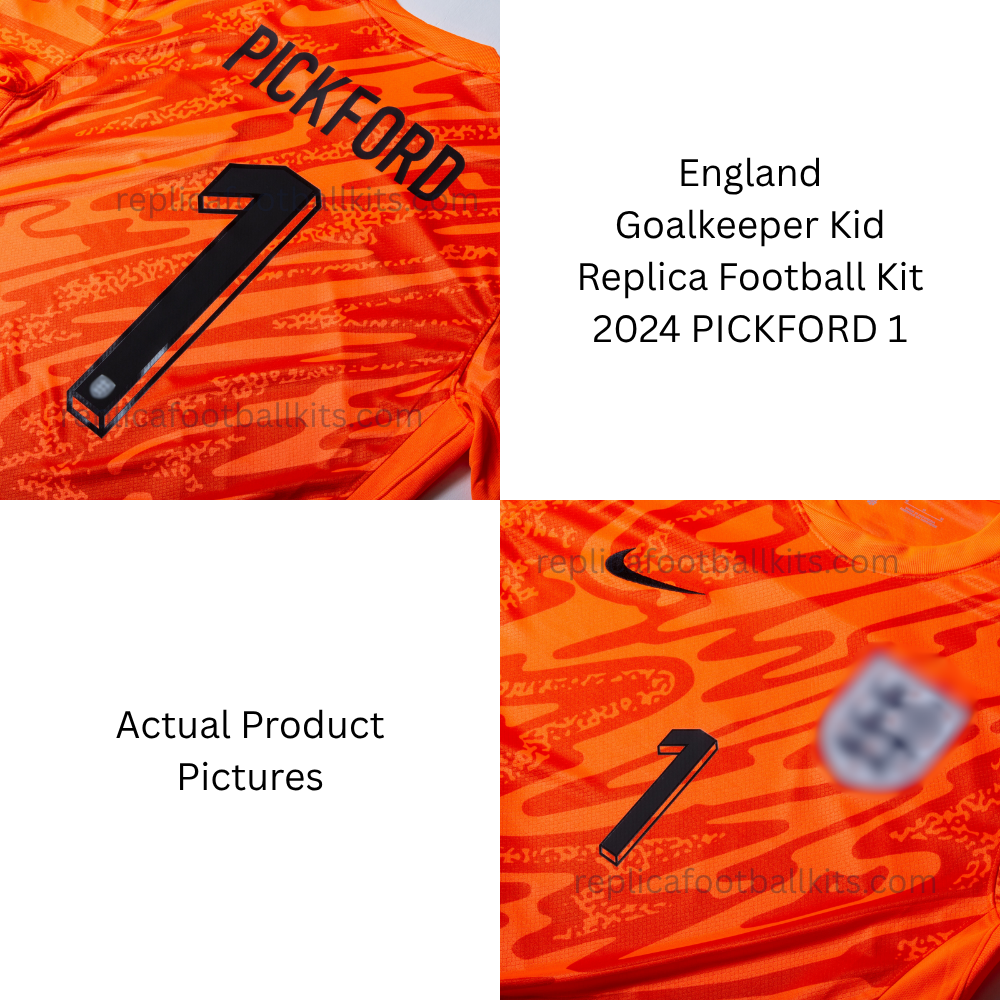 England Goalkeeper Kid Replica Kits 2024 PICKFORD 1