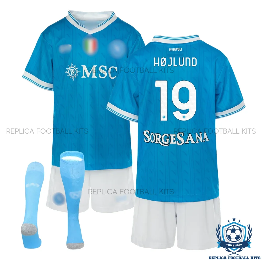 SSC Napoli HØJLUND 19 Home Kids Replica Football Kit 2025/26 | Official ...