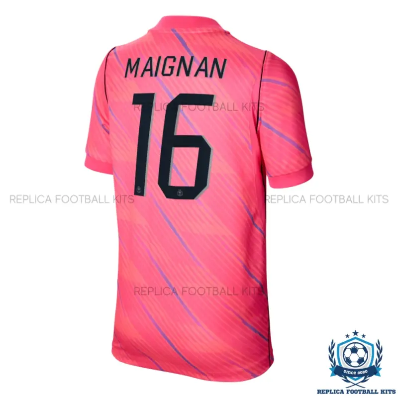 France World Cup 2026 MAIGNAN 16 Pink Goalkeeper Men Replica Football ...